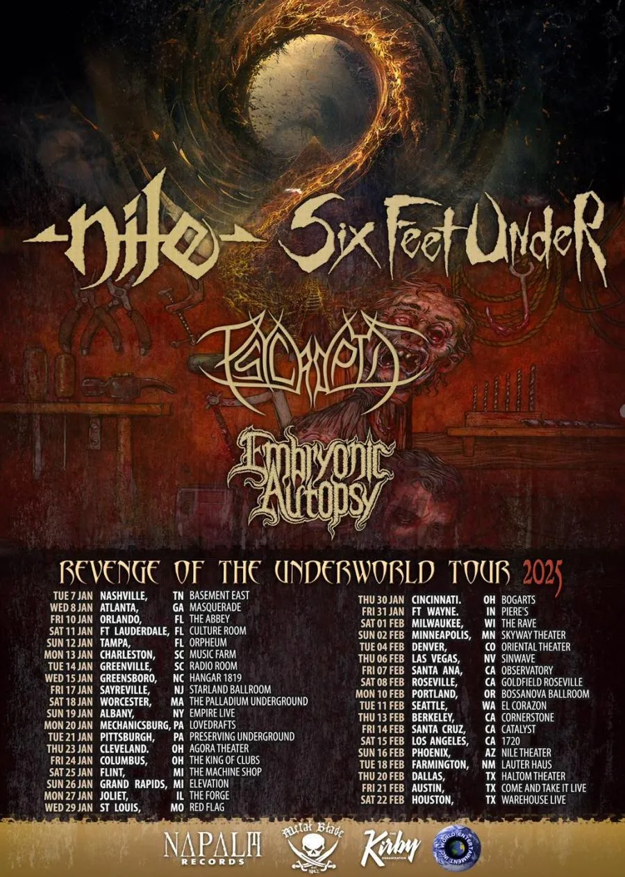 Nile + Six Feet Under - Revenge of the Underworld Tour 2025 - 24/01 ...