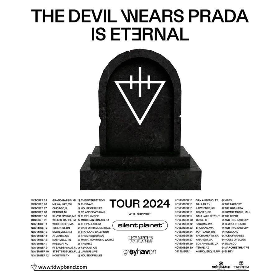 Concert The Devil Wears Prada - 30/11/2024 - Tempe - Marquee Theatre ...