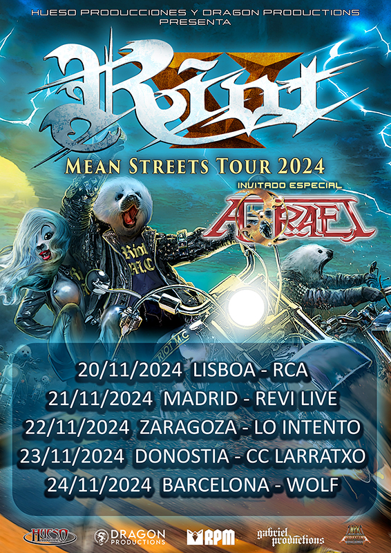 Riot V - Mean Streets Tour 2024 - Line up