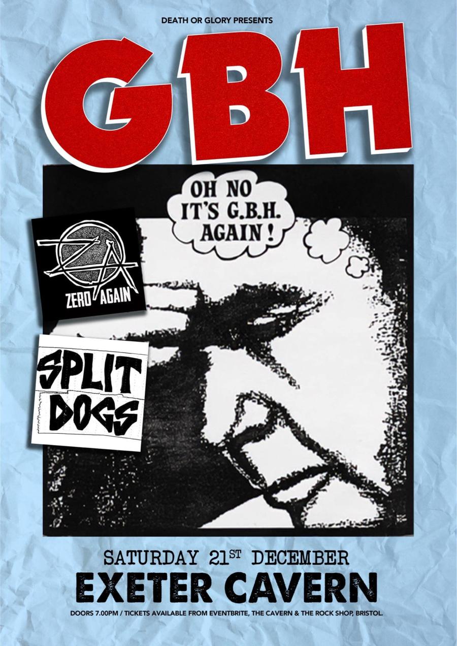 GBH + Split Dogs + Zero Again - Line up