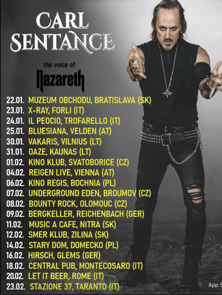 Carl Sentance The voice of Nazareth and Don Airey band - Line up