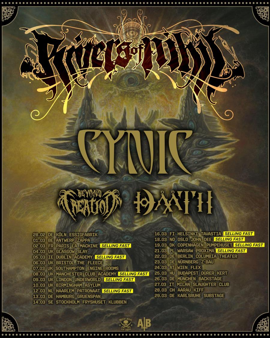 Rivers Of Nihil + Cynic + Beyond Creation + Daath - 27/03/2025 - Milano (Paderno Dugnano ...