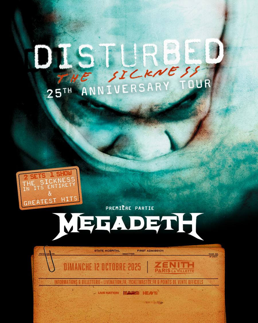 Disturbed + Megadeth - Line up