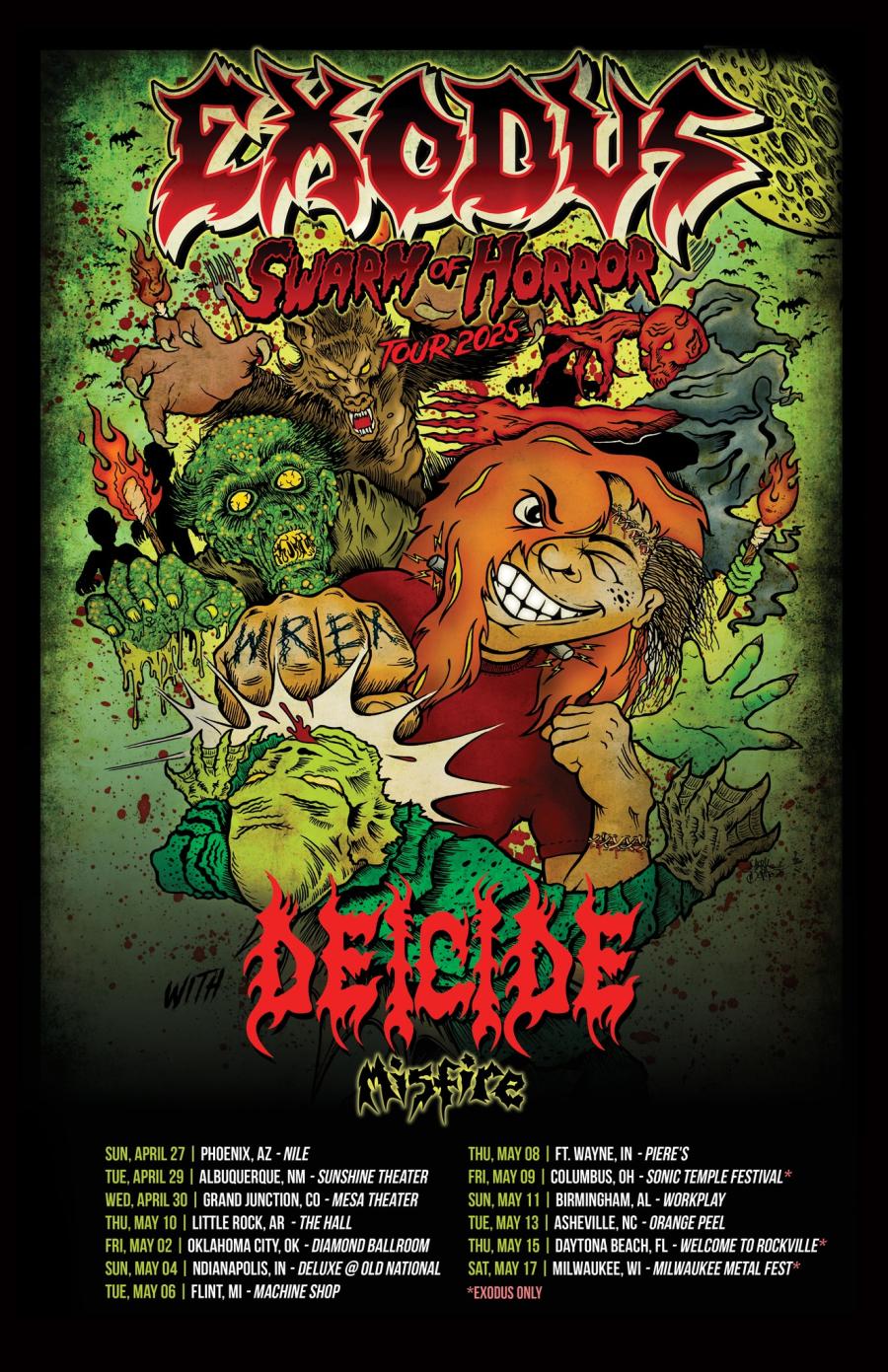 Exodus + Possessed + Misfire - Line up