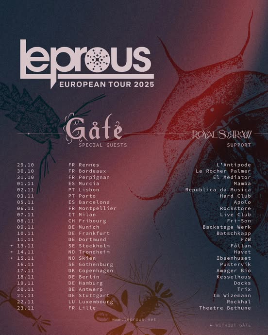 Leprous - European Tour 2025 - Line up