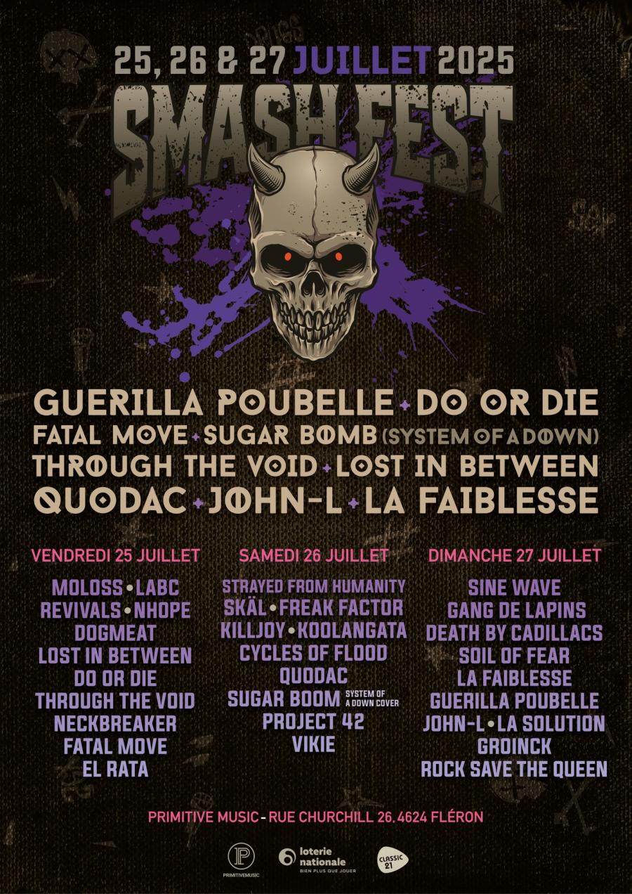 Smash Fest 2025 - 25/07/2025 (3 days) - Fléron - Primitive Music - Belgium