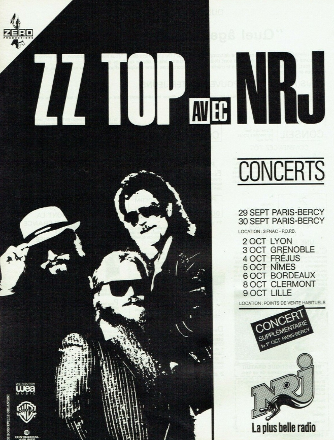 Zz Top - 28/09/1986 - Paris - Accor Arena - France