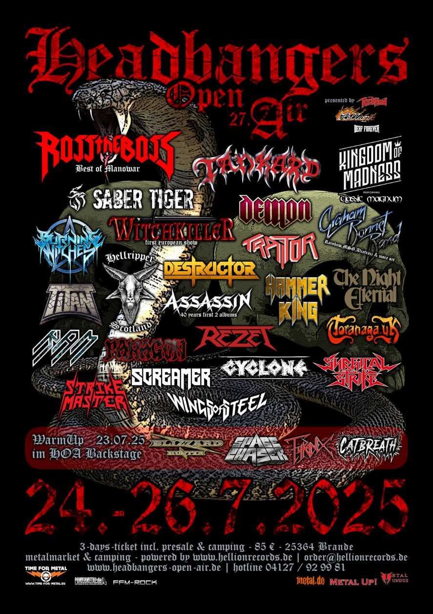Headbangers Open Air 2025 - 24/07/2025 (3 days) - Brande-Hörnerkirchen - Germany