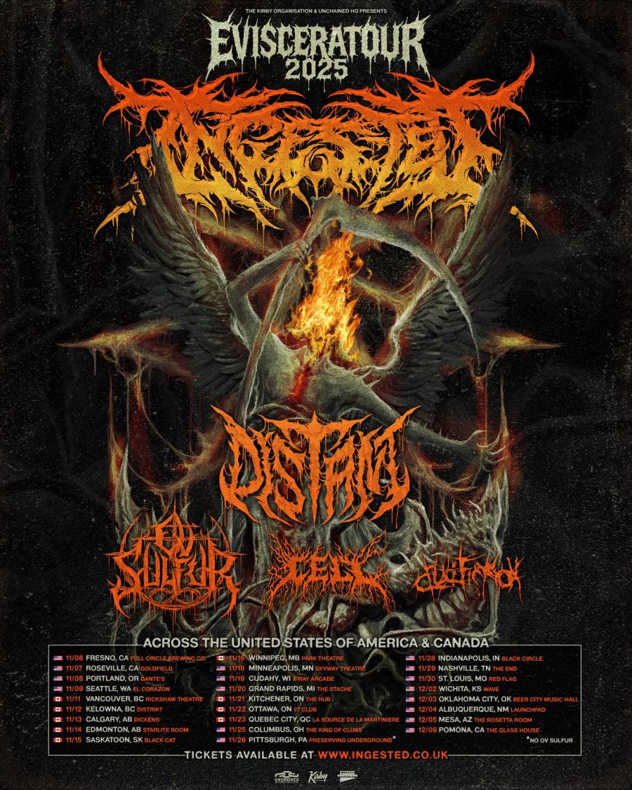 Ingested - Evisceratour 2025 - Line up