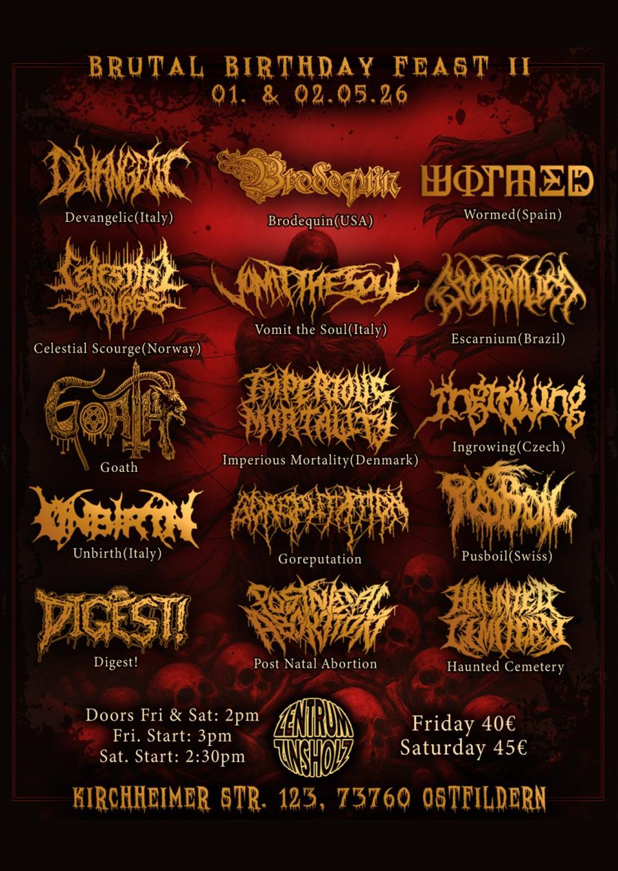 Brutal Birthday Feast II - 01/05/2026 (2 days) - Ostfildern - Germany