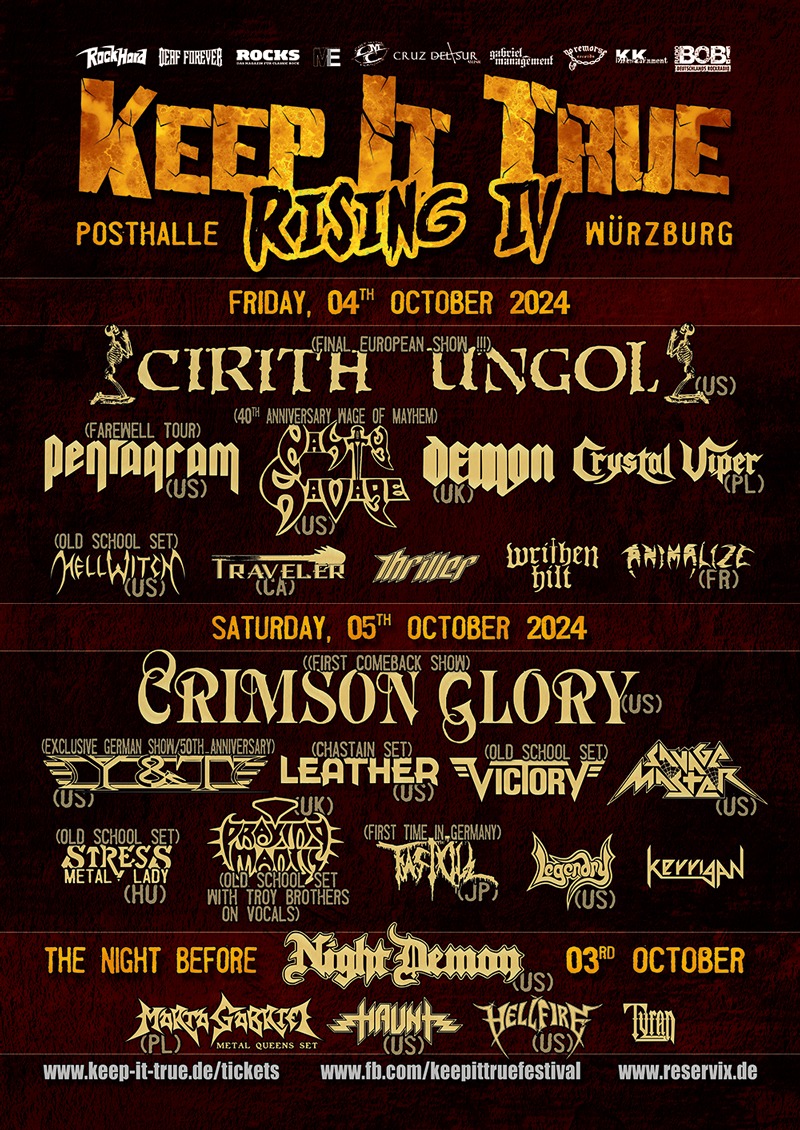 Keep It True Rising IV - Running Order/Timetable