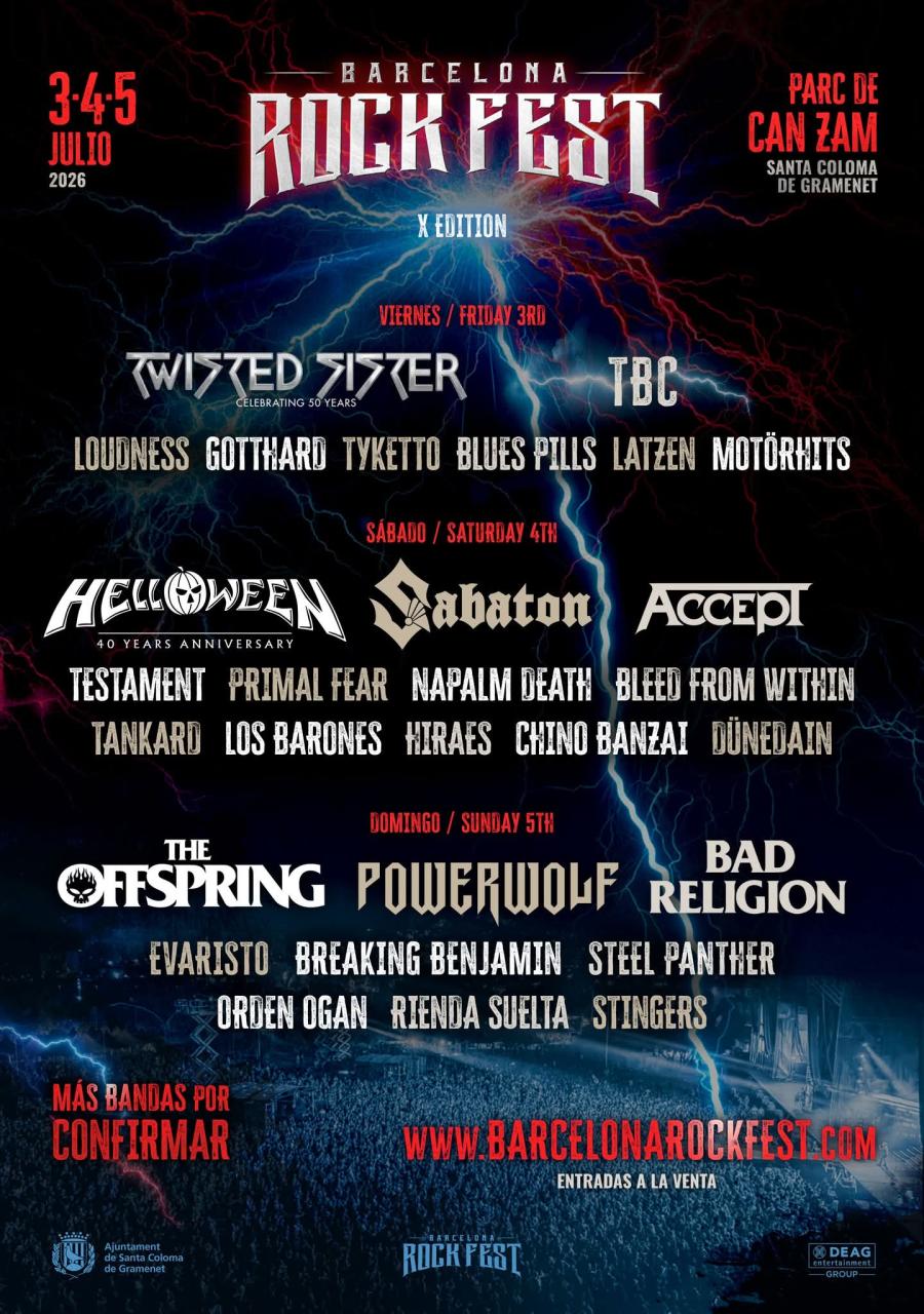 Rock Fest Barcelona 2026 - 03/07/2026 (3 days) - Barcelona - Parc de ...