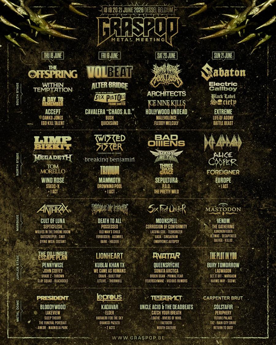 Graspop Metal Meeting 2026 - Line up