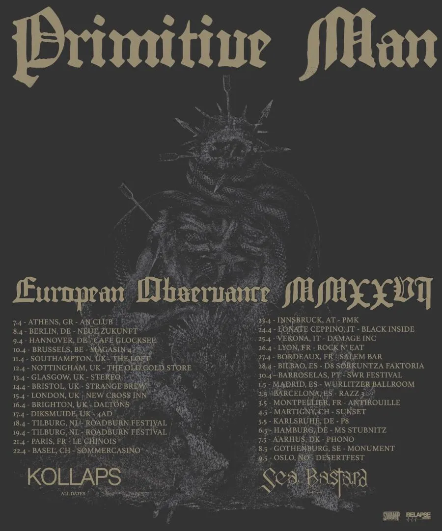 Concert Primitive Man - 17/04/2026 - Diksmuide - 4AD - Royaume Uni