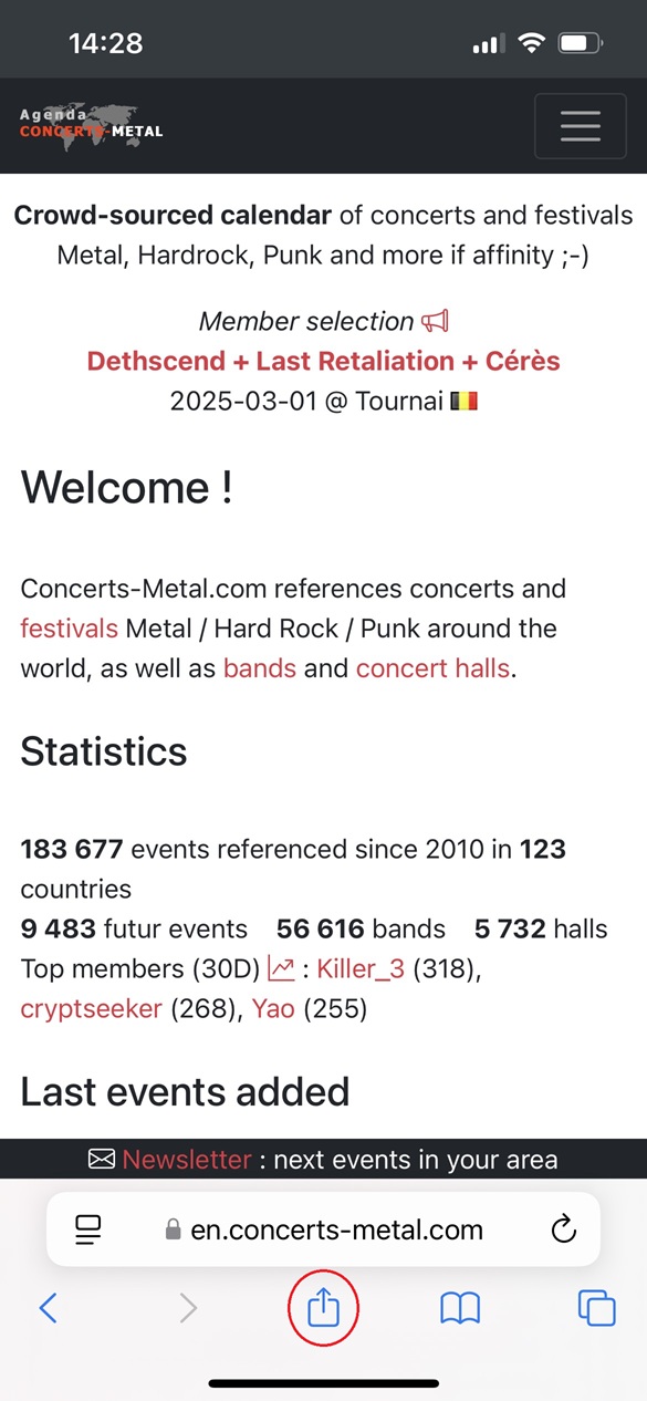 Smartphone | Agenda Concerts-Metal